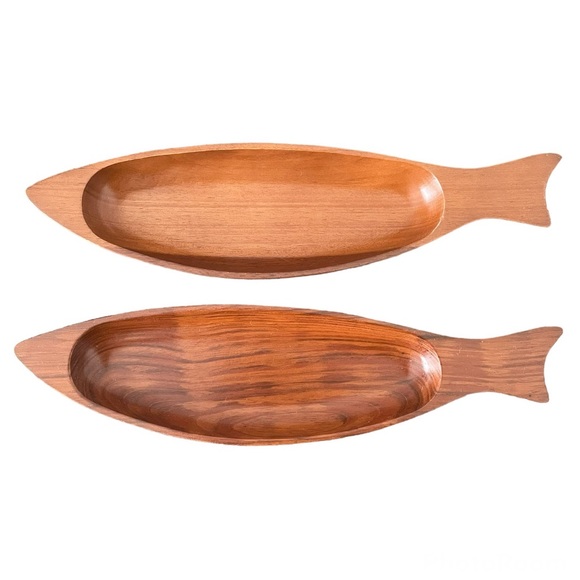 Accents | Vintage African Walnut Wooden Carved Fish Shaped Trinket ...